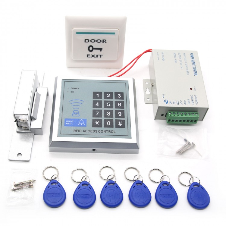 Access Control with RFID Reader + Power Adapter + Lock + Switch + ID ...