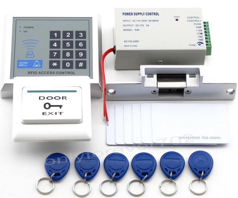 Access Control with RFID Reader + Power Adapter + Lock + Switch + ID ...